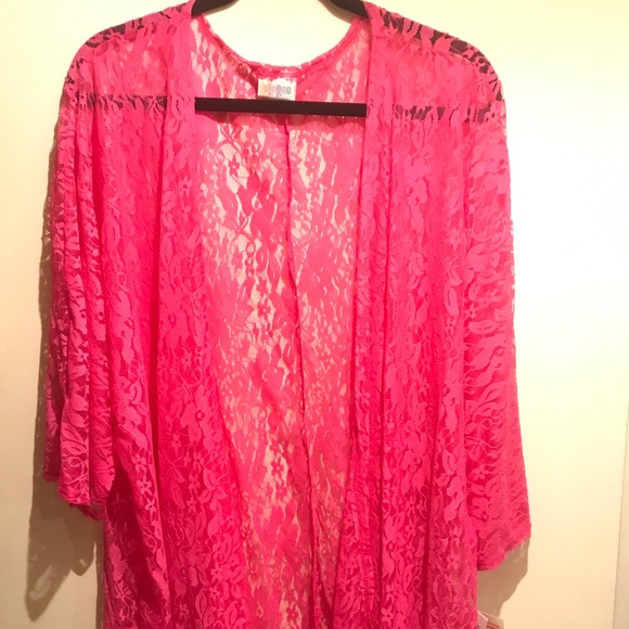 Sweaters | Llr Lindsay Size L Hot Pink Lace | Poshmark
